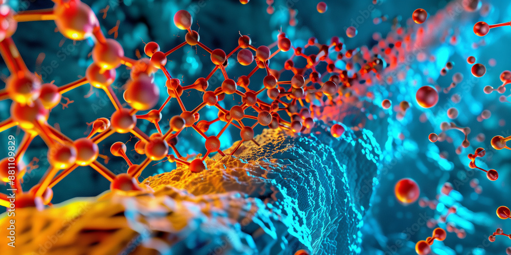 Electron microscope image of a nanomaterial showing arrangement of ...