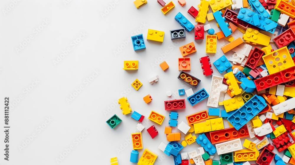 White background, white space in the center of picture. A pile of ...