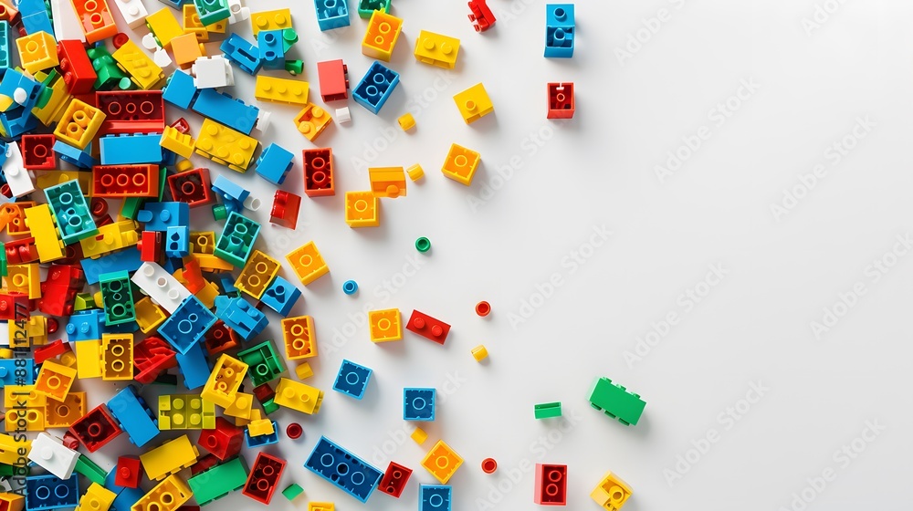 White background, white space in the center of picture. A pile of ...