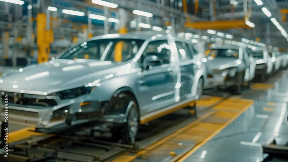 Automated assembly line for high-tech electric vehicles in a car ...