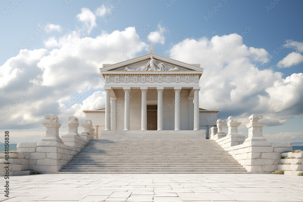 Greek temple with the sky background. Greek civilization. Archeology of ...