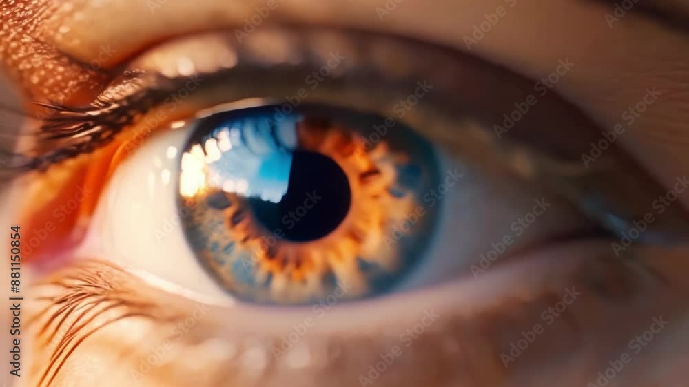 Impact of Light Pollution on Health: Close-up of Dilated Human Eye ...