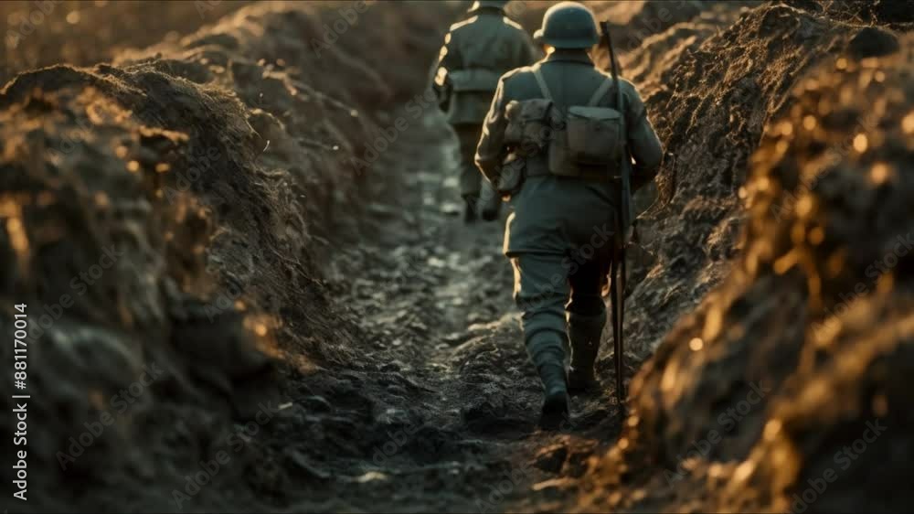 Depiction of Conflict and Struggle in Trench Warfare Conditions ...