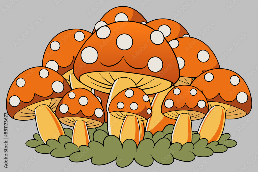 Mushroom Vector Illustration: Cartoon, Clipart, and Line Art Designs ...