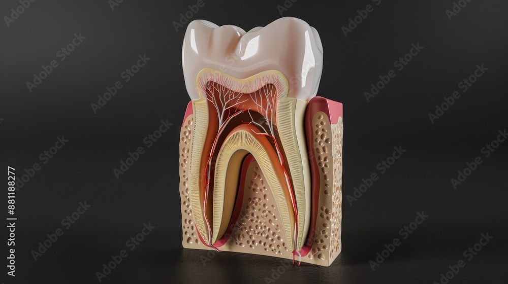 Anatomical intricacy: tooth structure, nerve, with a visible ...