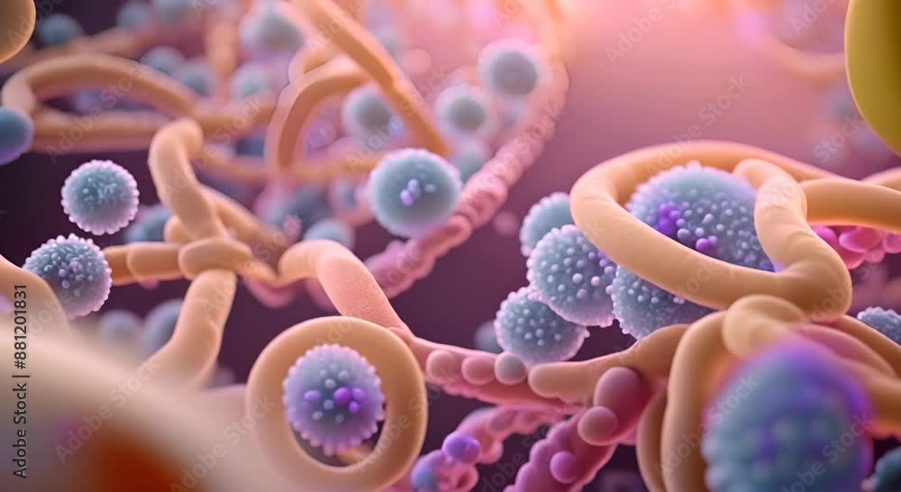 Micro bacterial Bacteria Colony Microbiome and Bacteria inside ...