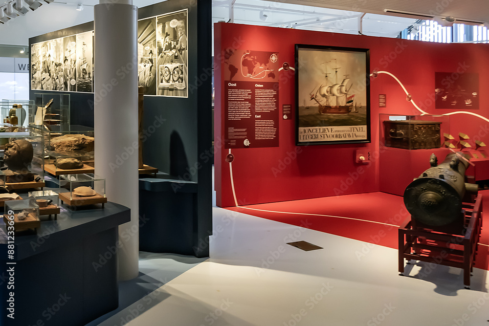 Interior of Museum Cape Skil (Museum Kaap Skil). Museum collection ...