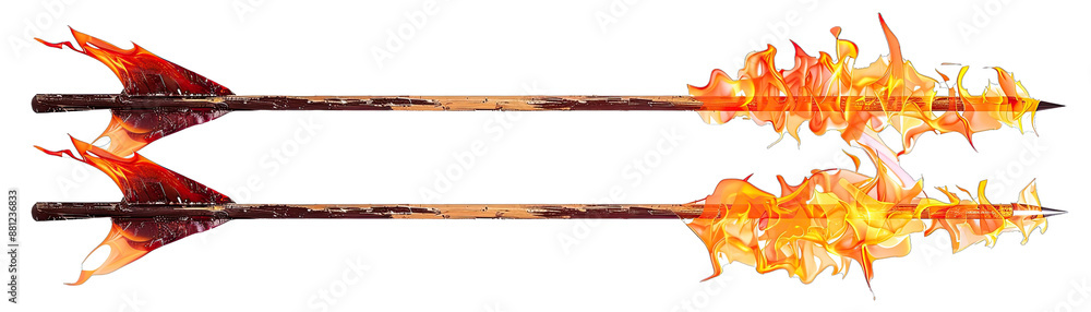 Flame Arrows With Mock Fire Tips, Top View, Side View, and Macro ...