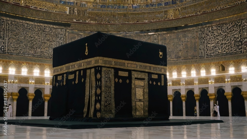 Exquisite patterns on the kiswah of the Kaaba in Mecca, Saudi Arabia ...