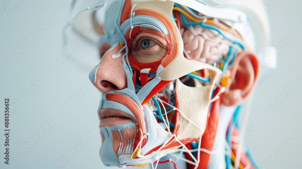 This intricate image showcases a detailed anatomical structure of the ...