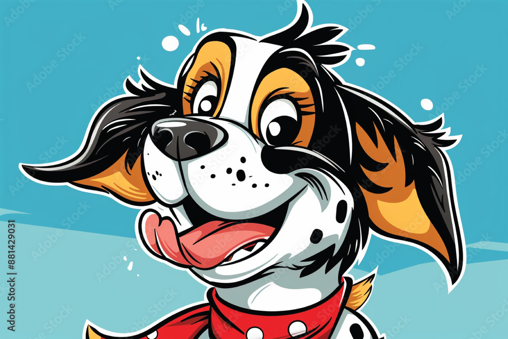 Goofy cartoon dog with exaggerated floppy ears, a big nose, and a ...