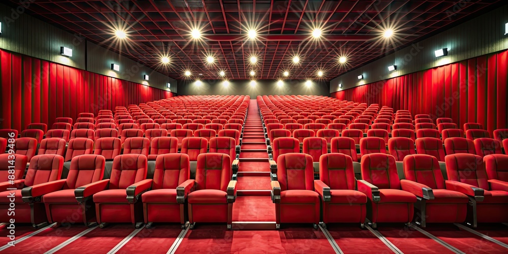 Red seats in a cinema setting , theater, movie, film, entertainment ...