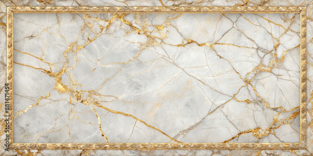 Luxurious cracked marble texture frame background with natural stone ...