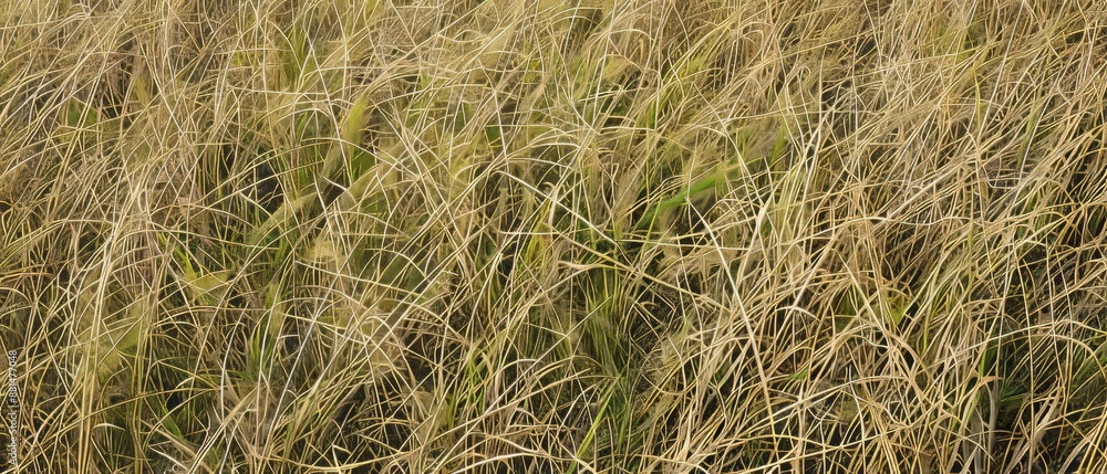 Panoramic close-up, high detail scan of prairie grass texture ...