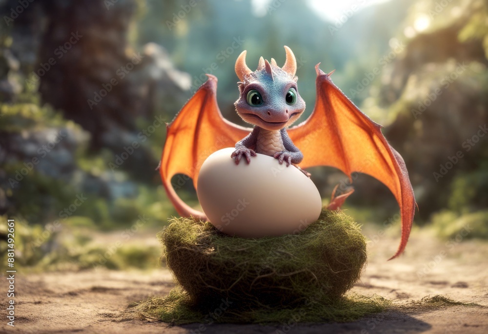 baby dragon fantasy creature dragons character monster hatching ...