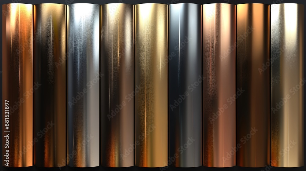 Gold rose, silver, bronze, copper and golden foil texture gradation ...