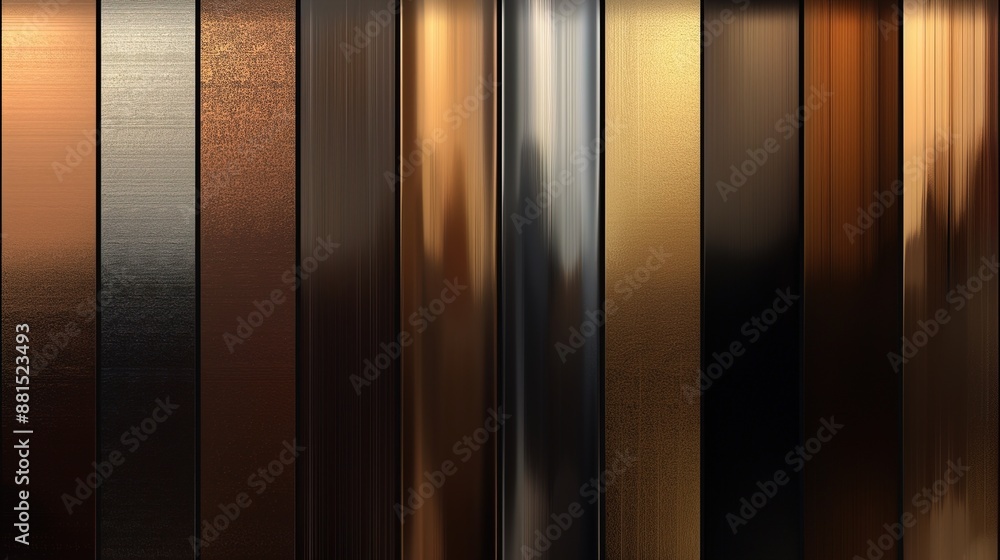 Gold rose, silver, bronze, copper and golden foil texture gradation ...