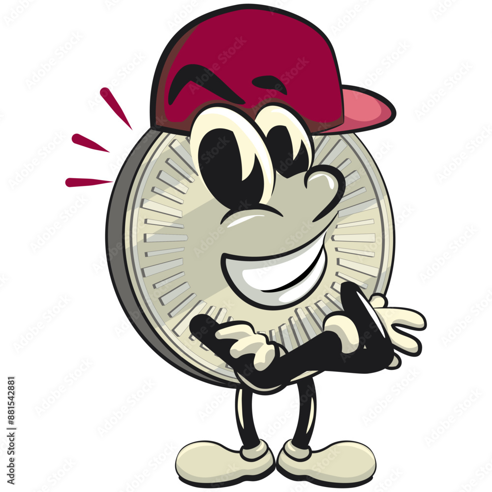 character of a coin money cartoon vector isolated clip art mascot ...