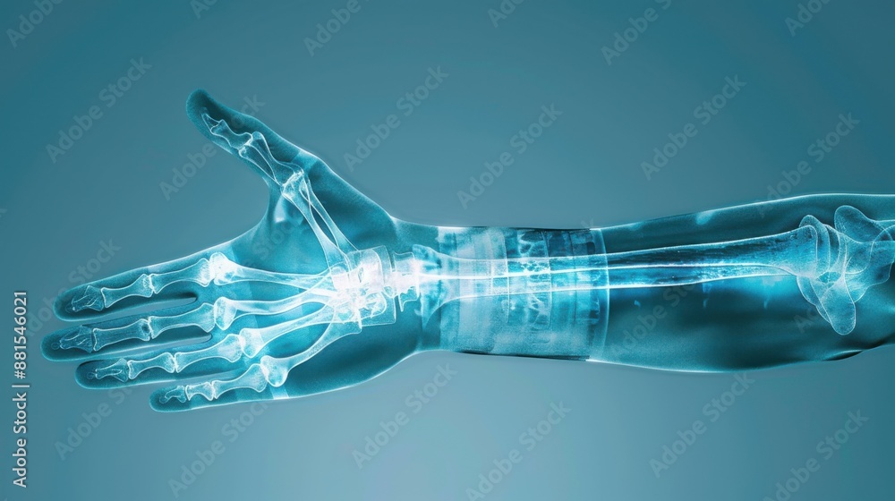 x-ray hand, light blue background, grey color x-ray Stock Illustration ...