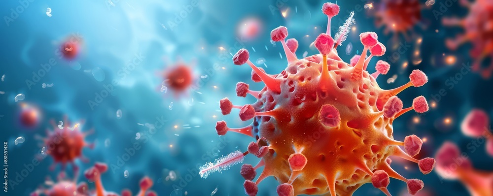 detailed close-up of a kidney cell, showcasing its cuboidal shape and ...