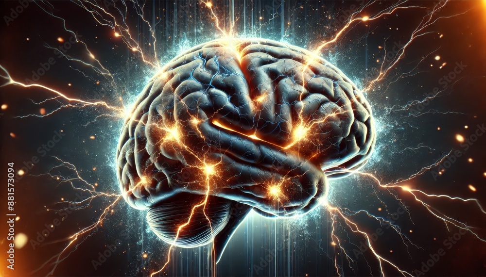 A visual of a brain with cracks and light bursting out, depicting the ...