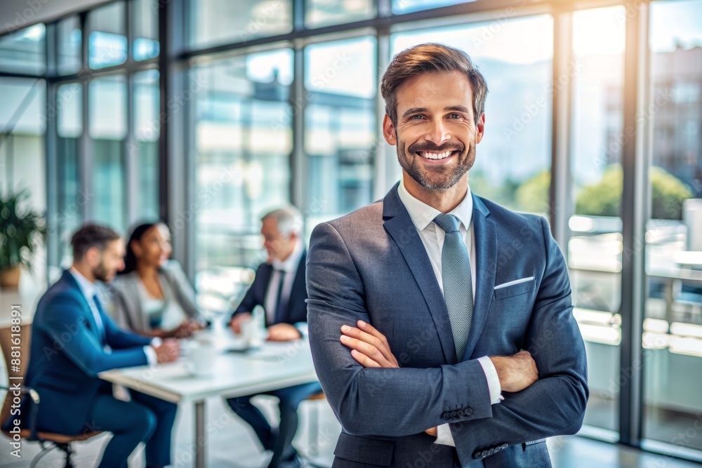 Office man with leadership and business skills ready for objectives and ...