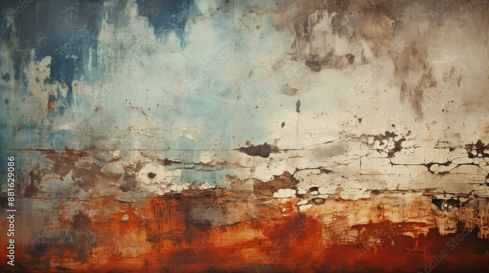 Unique vintage acid wash design with a distressed and retro look, muted ...