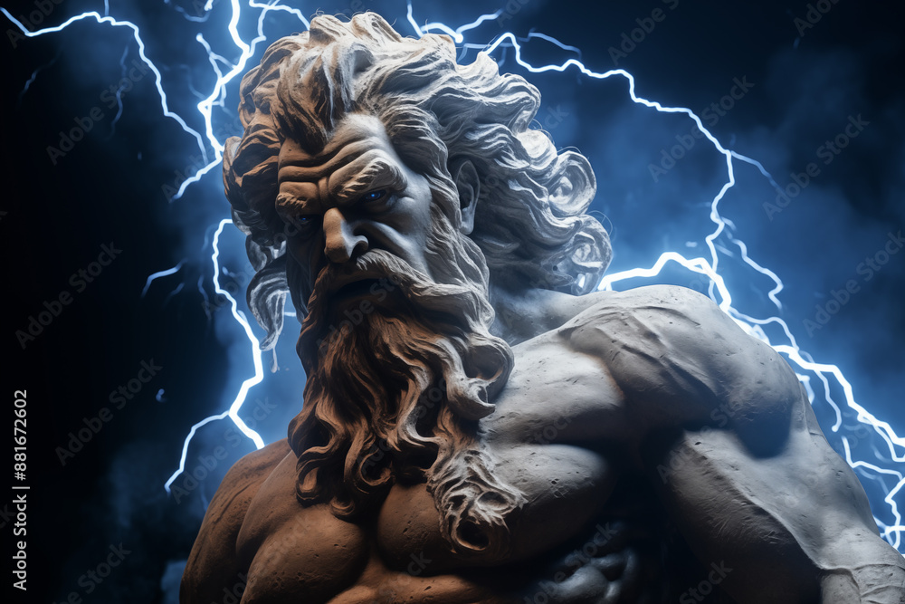Image of the Greek god Zeus. Greek mythology. Ancient Greece. World of ...