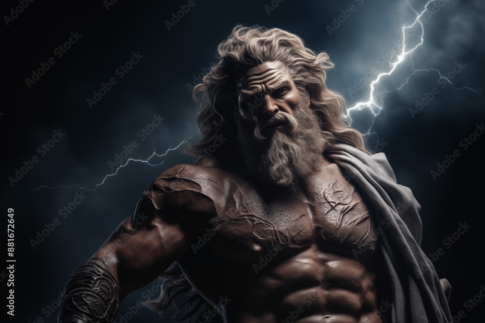 Image of the Greek god Zeus. Greek mythology. Ancient Greece. World of ...