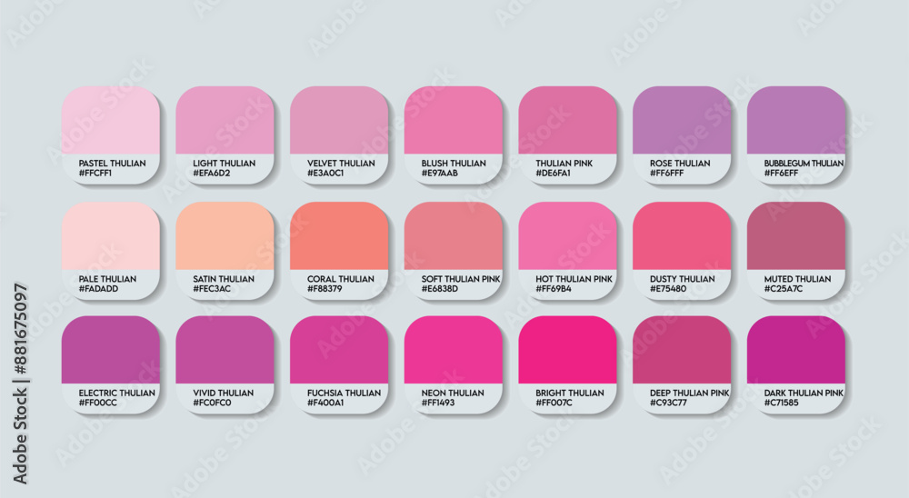 Thulian Color Guide Palette with Color Names. Catalog Samples Thulian ...