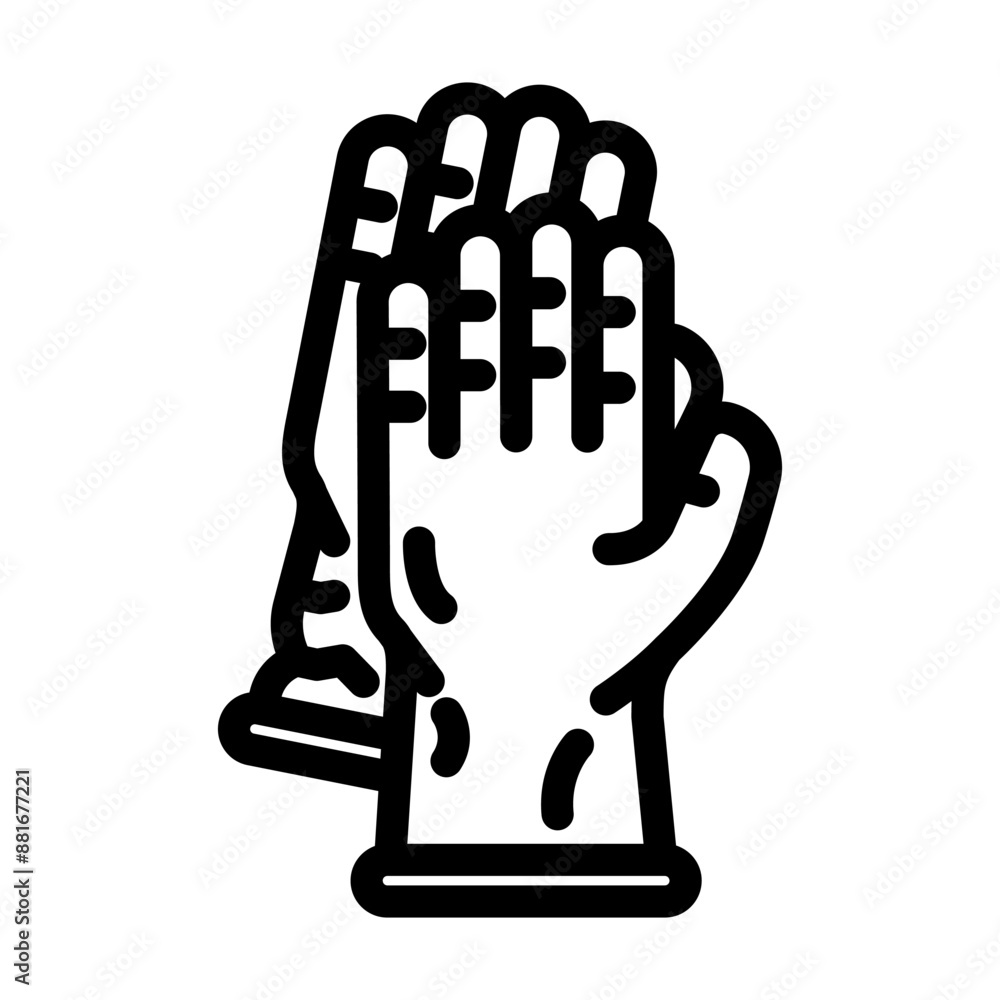 chemical resistant gloves ppe protective equipment line icon vector ...