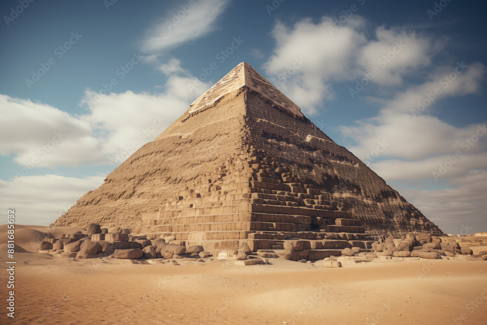 Image of Egyptian pyramid. History of ancient Egypt. History book ...