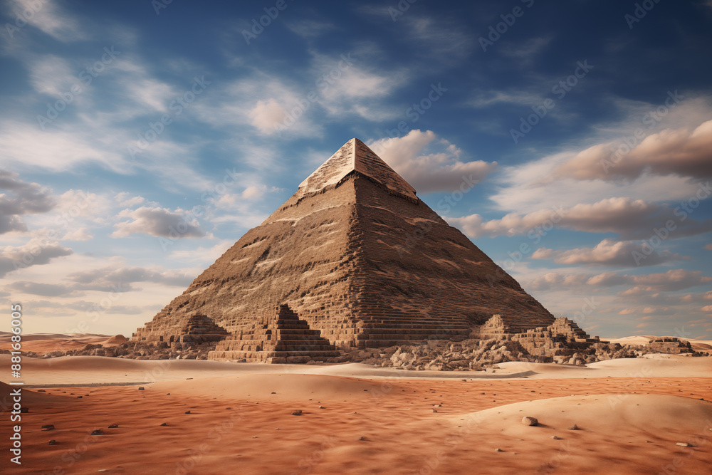 Image of Egyptian pyramid. History of ancient Egypt. History book ...