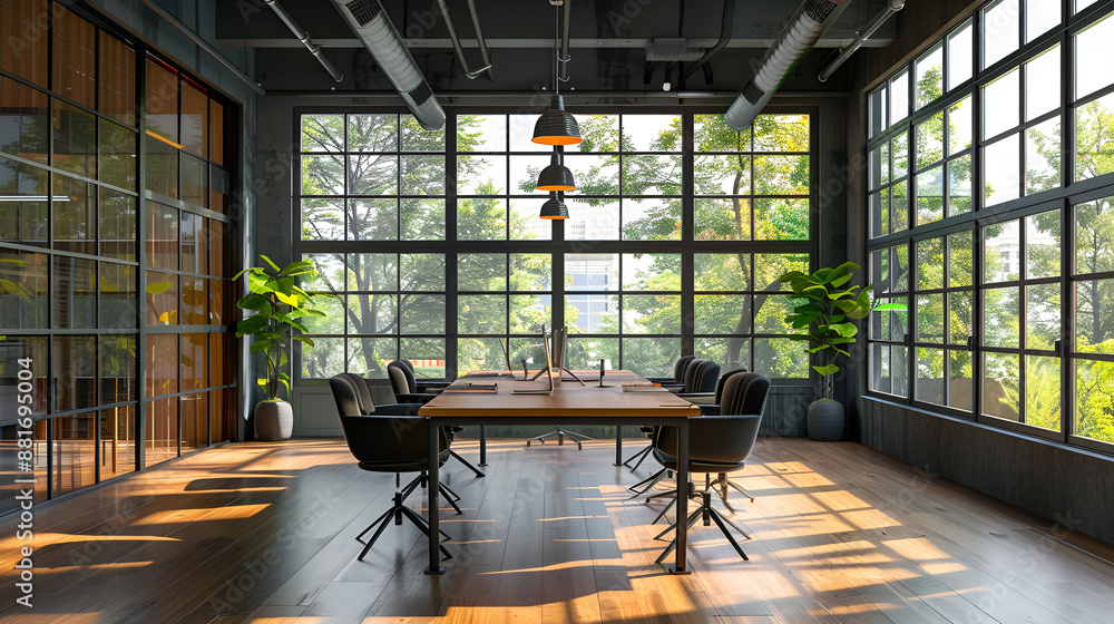 Open space office room, conference room, office room, office with ...