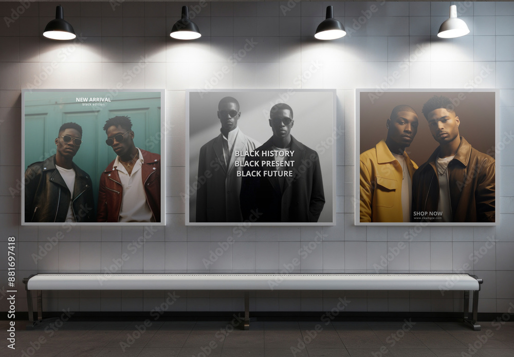 Train Platform Sign Mockup With Generative AI Stock Template | Adobe Stock