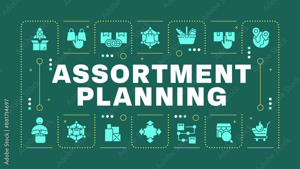 Assortment strategy dark green word concept. Retail strategies ...