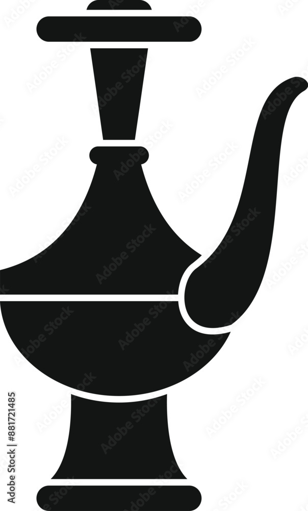Simple black and white icon of a dallah, a traditional arabic coffee ...