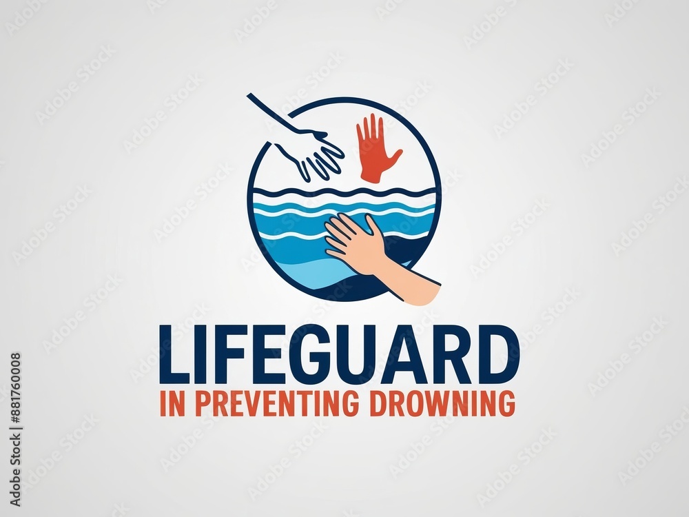Logo showing a lifeguard symbol and water waves, representing efforts ...