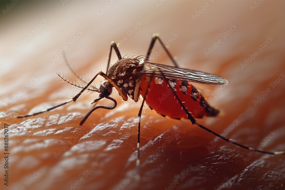 Scratching Mosquito Bite: A person scratching a red, swollen mosquito bite on their arm or leg ...
