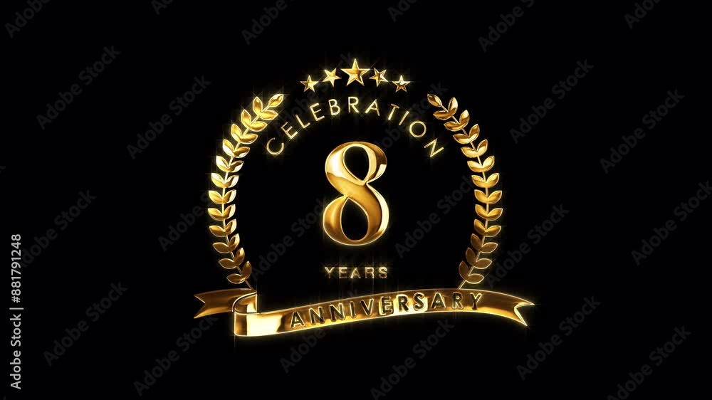 Luxurious 8th Anniversary Celebration. Golden 8 Years Anniversary ...