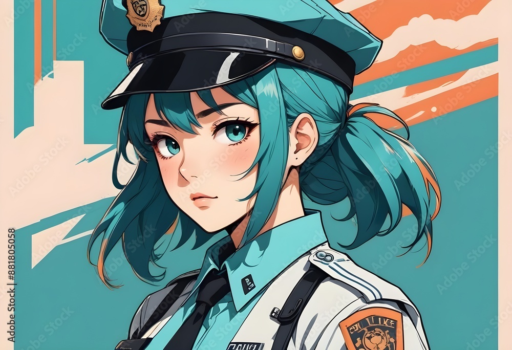 colorful flat illustration classical animes, Anime-style undercover ...