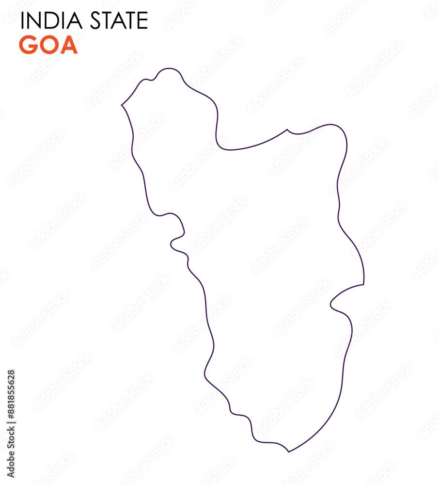 Goa map of Indian state. Goa map vector illustration. Goa vector map on ...