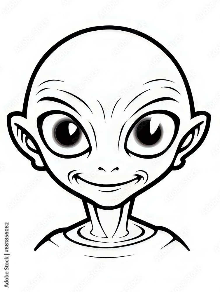 Extraterrestrial Encounter. Otherworldly alien Coloring Page Collection ...