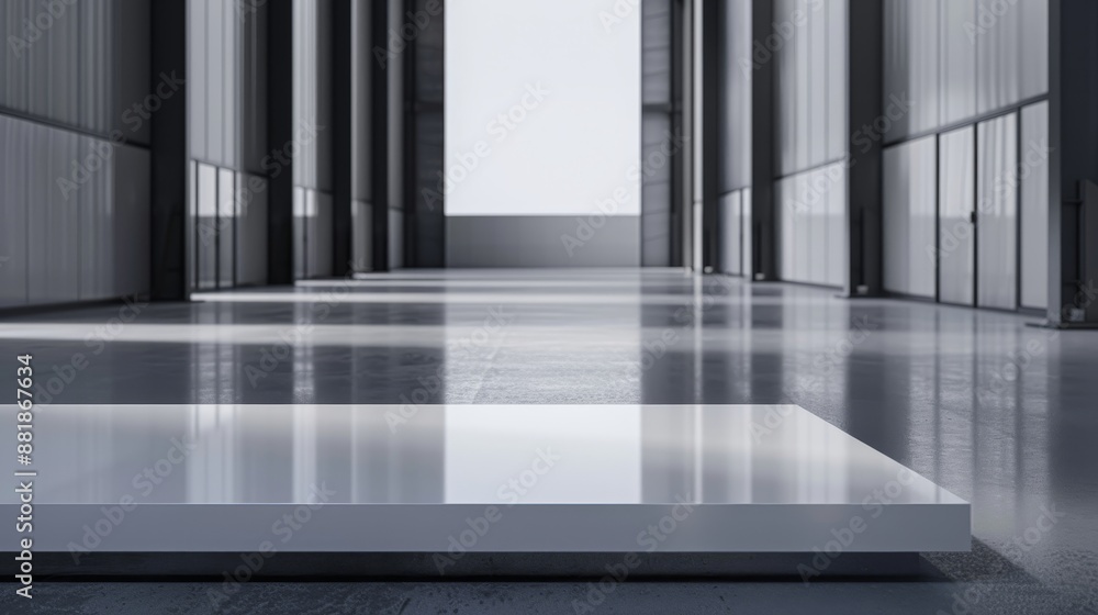 Smooth metallic surface panels, sleek and reflective sheets arranged in ...