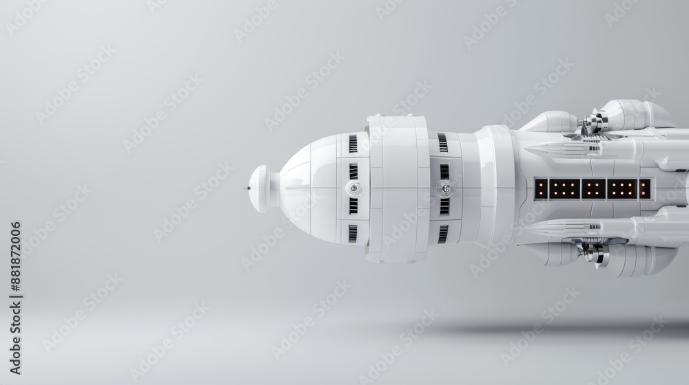 Massive starship structure, detailed architectural design, suspended in ...