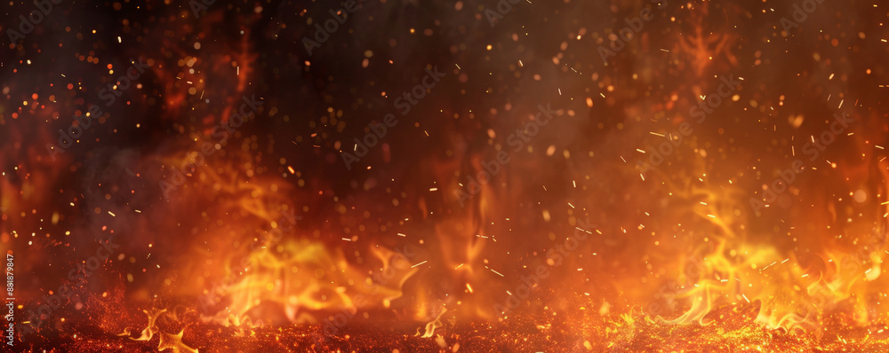 A fire background featuring embers and sparks flying up from a blazing ...