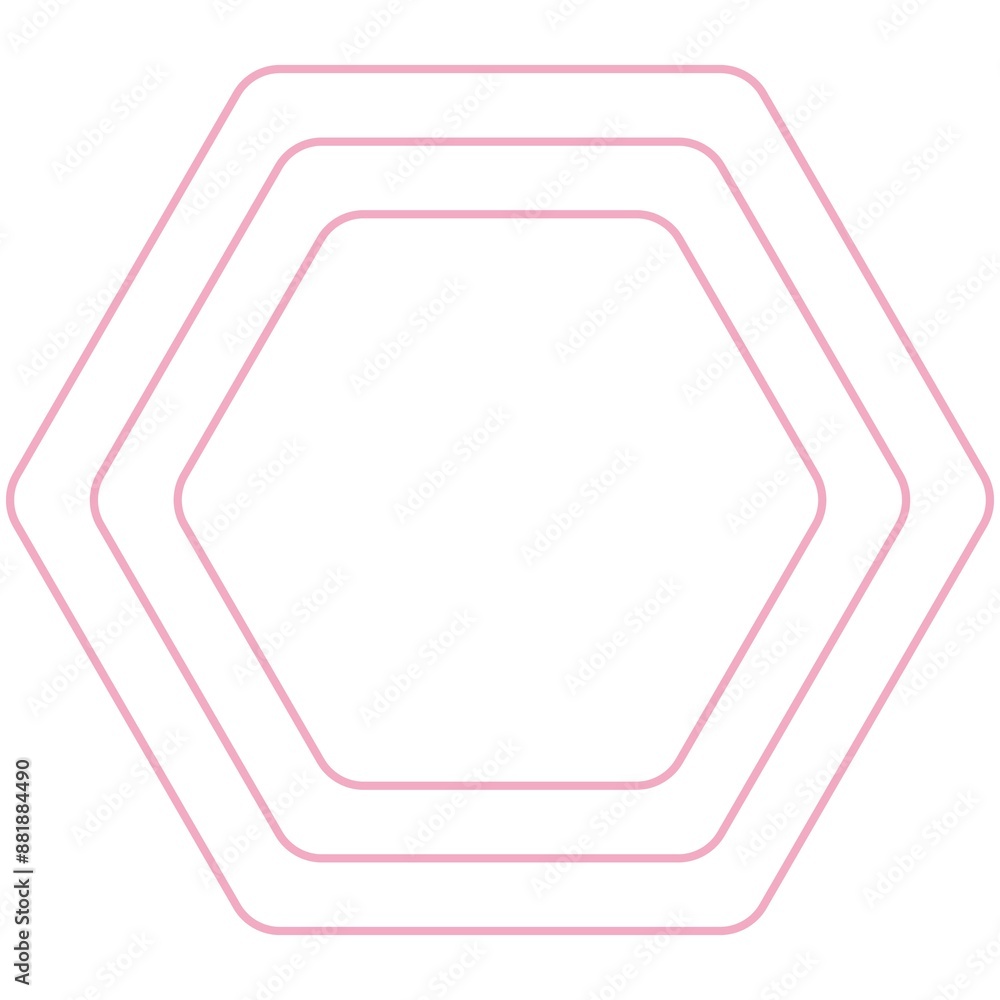 Memphis Hexagon. Geometric shapes set with rounded corners, triangle ...