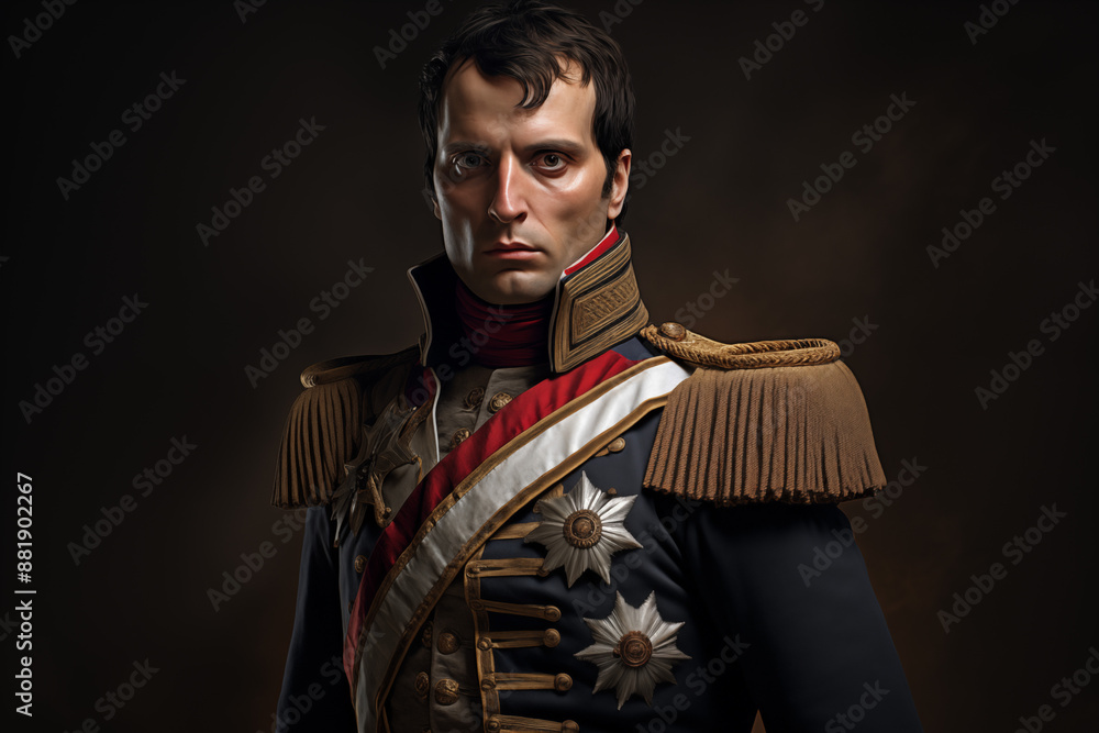 Emperor Napoleon on a black background. Topics related to French ...