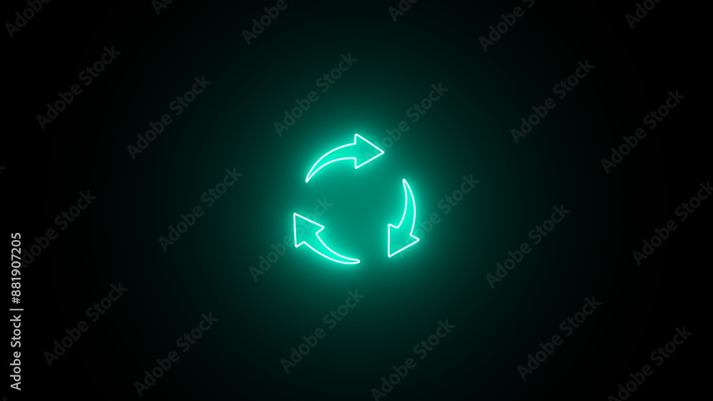 Glowing line Circle arrow clipart isolated Stencil recycle symbol ...