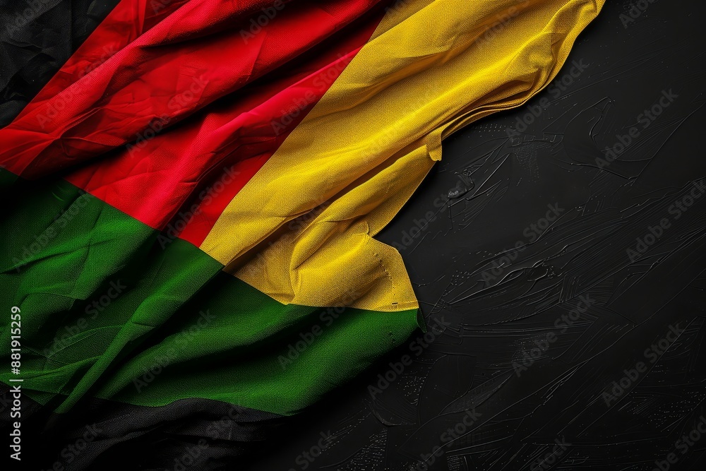 Minimalist black background with red, yellow and green color palette ...